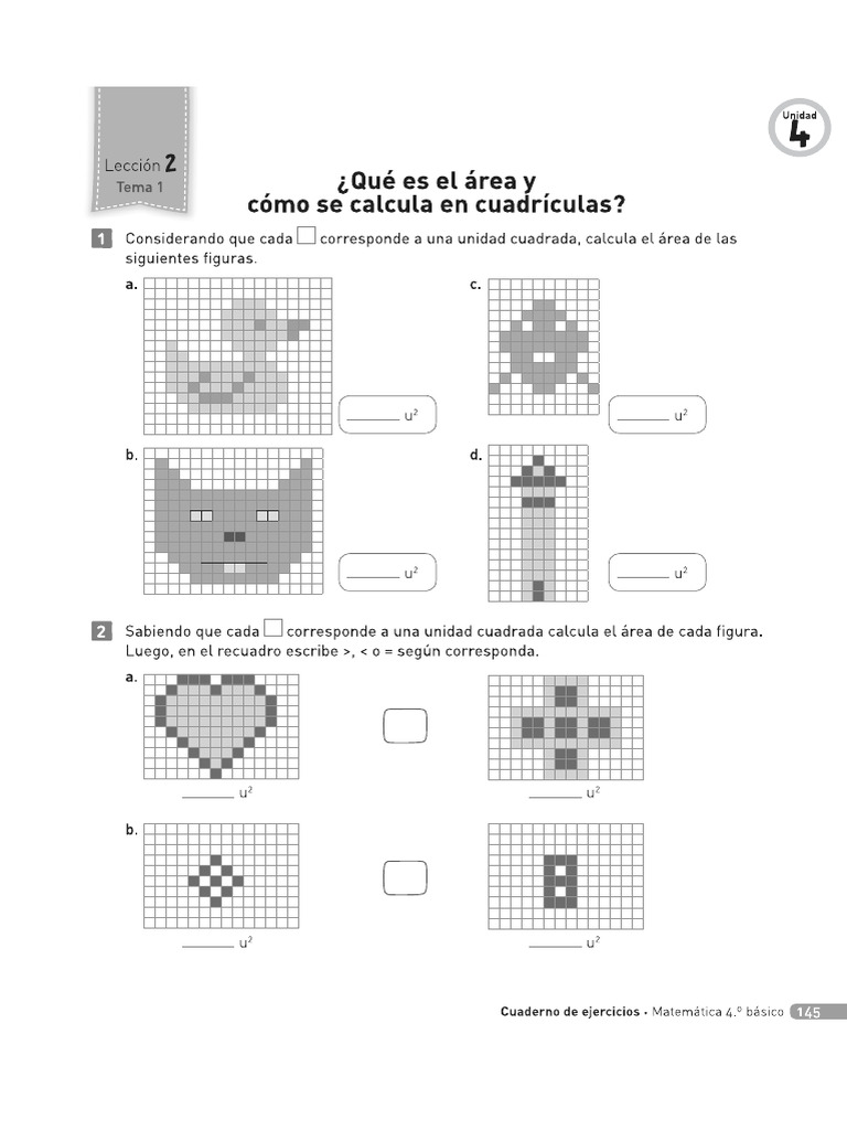 Guia de Area Cuadrado y Rectangulo | PDF