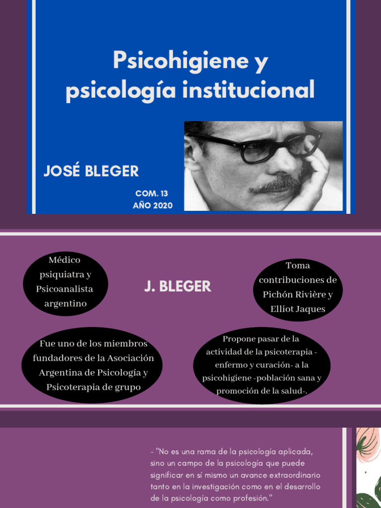 Clase 2 - Bleger | PDF | Sicología | Relaciones personales, crianza y ...