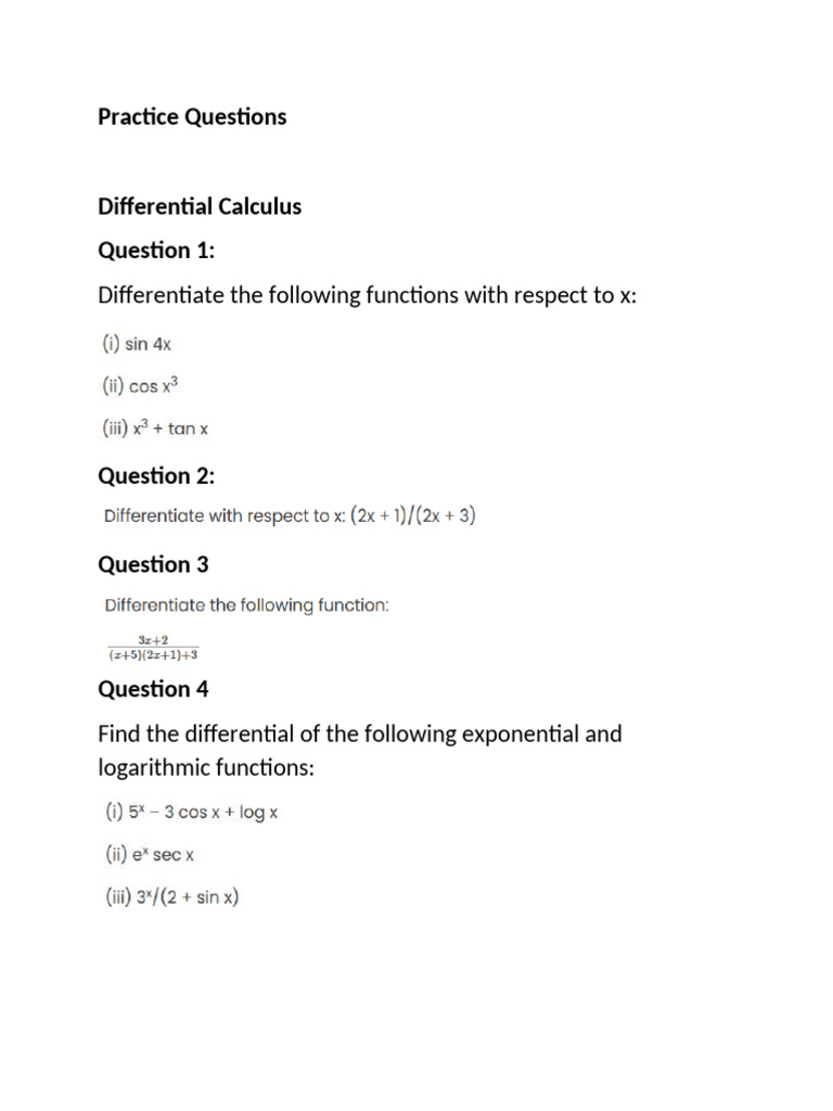 Practice Questions | PDF