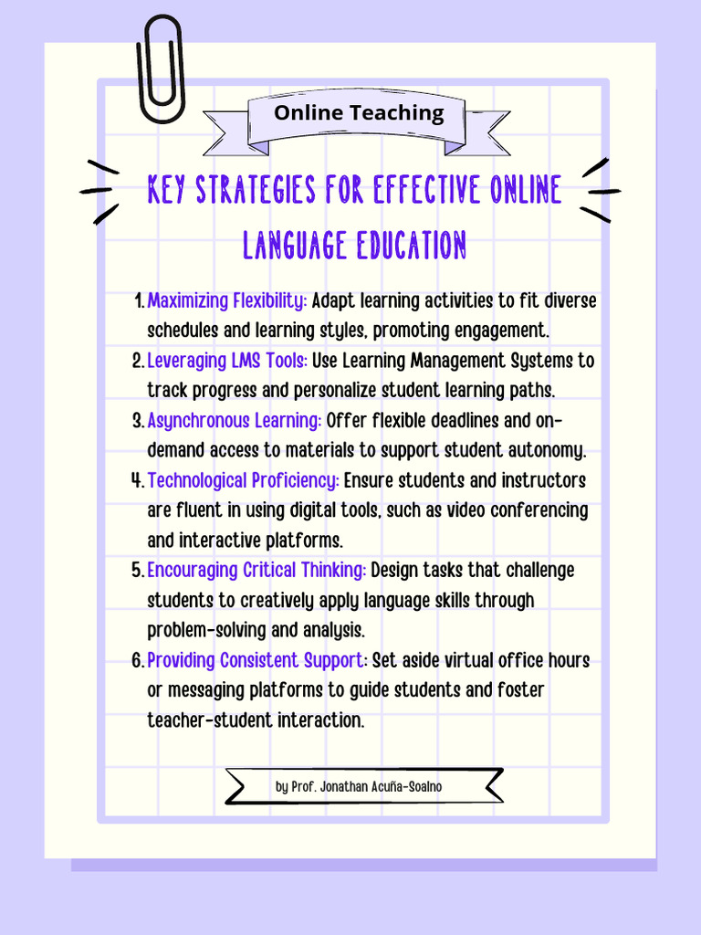 Key Strategies For Effective Online Language Education | PDF | Career ...