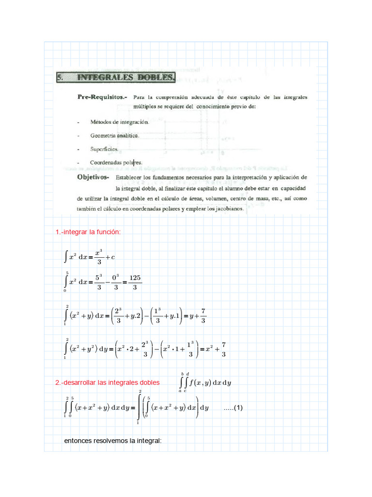 Resolución de Integrales Dobles y Gráficas | PDF | Integral | Física ...