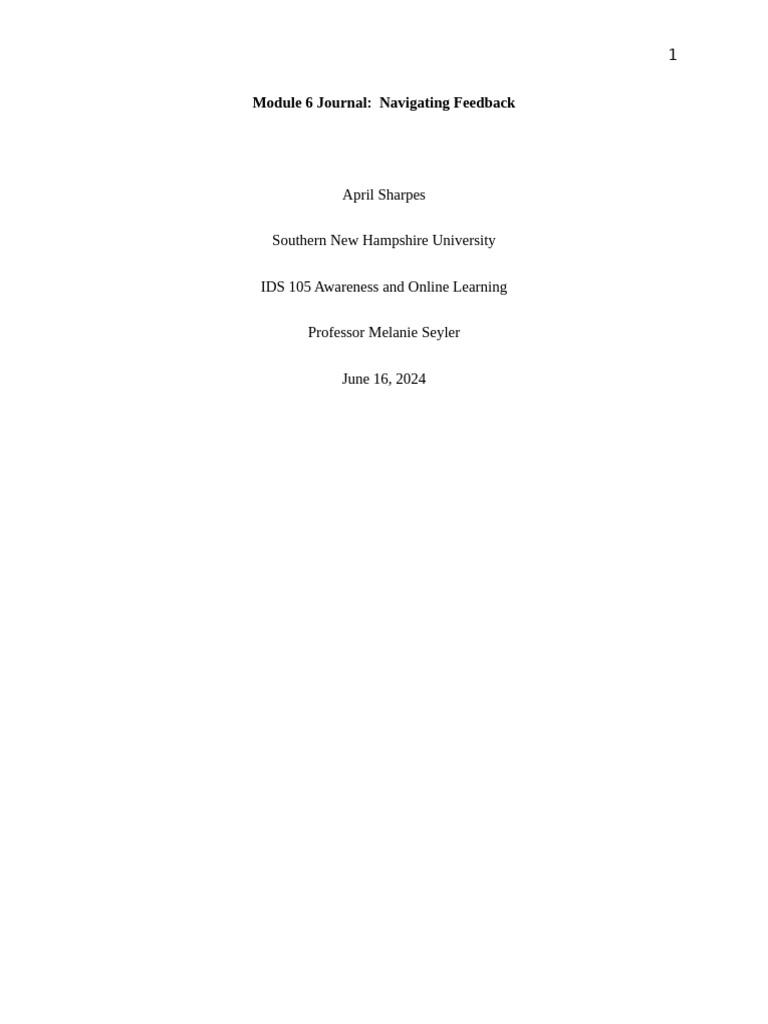 IDS 105 Mod6 Journal | PDF