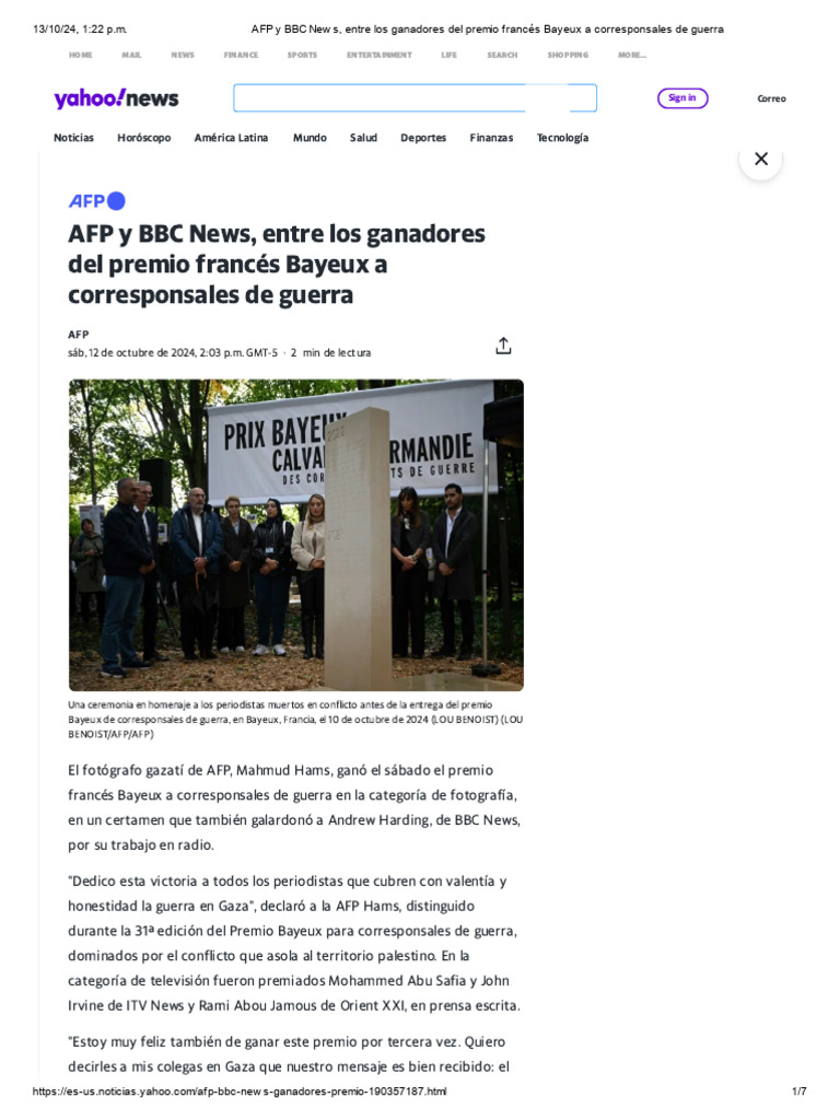 AFP y BBC News, Entre Los Ganadores Del Premio Francés Bayeux A ...