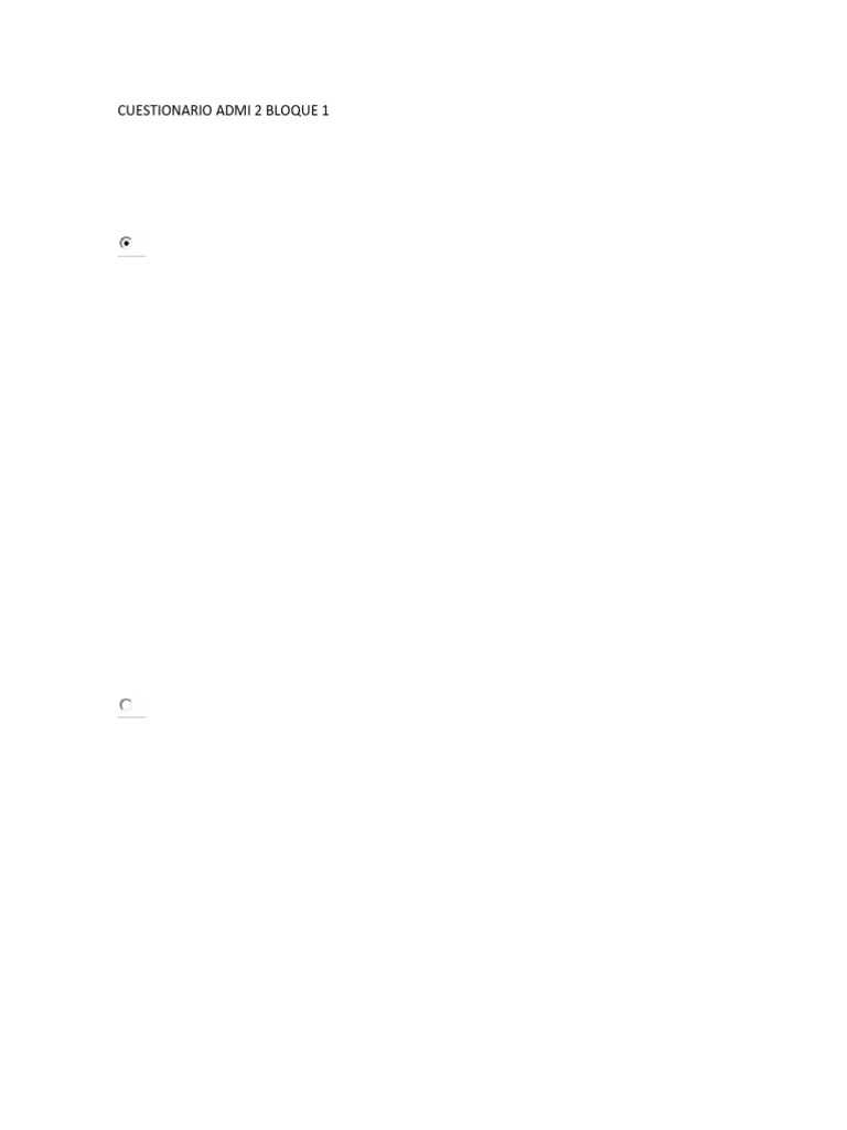 Cuestionario Admi 2 Bloque 1 | PDF