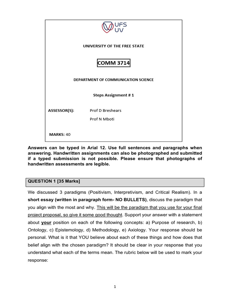 Steps Assignment 1 | PDF