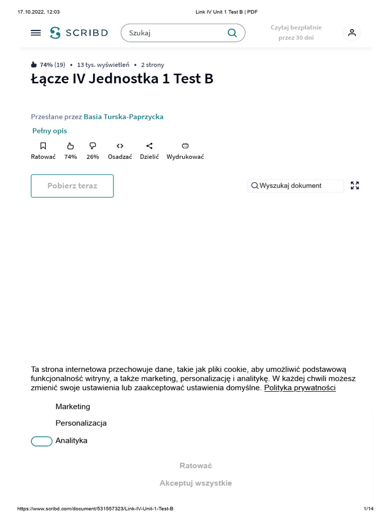 Link IV Unit 1 Test B - PDF | PDF