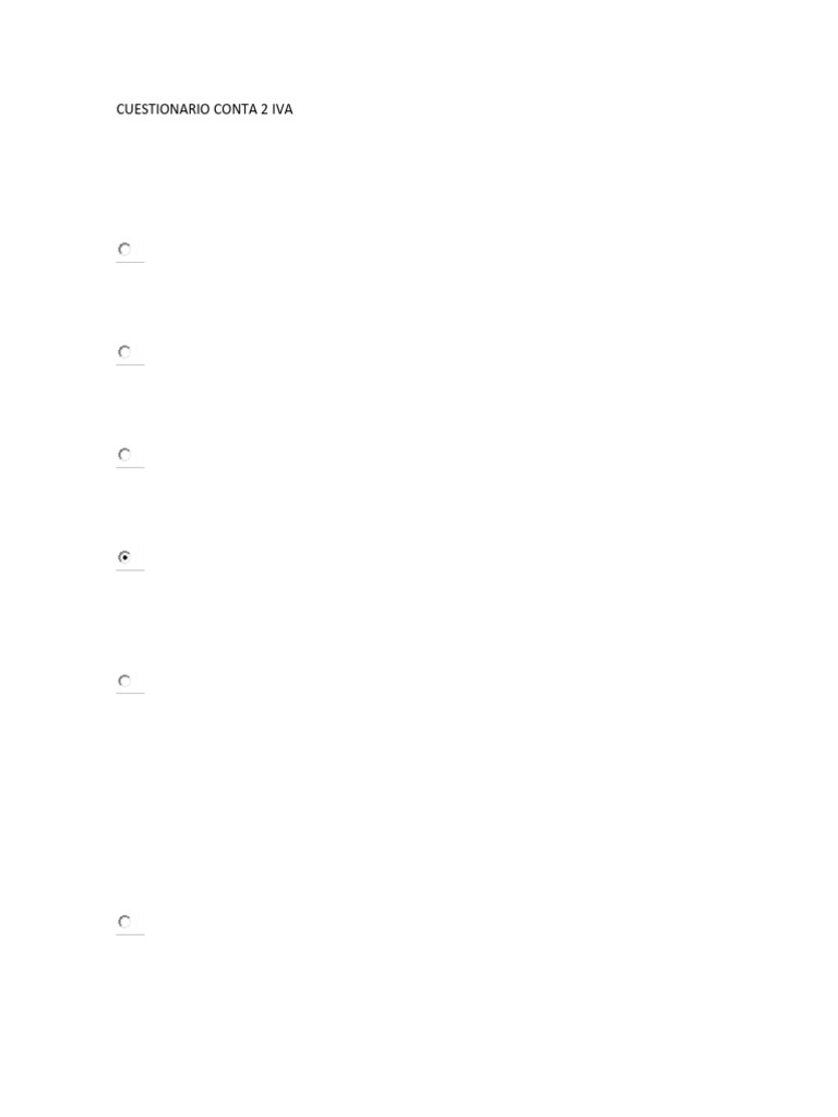 Cuestionario Conta 2 Iva | PDF