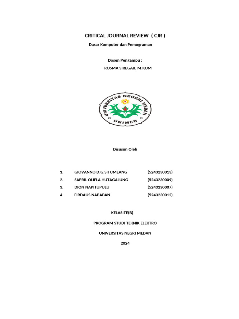 Critical Journal Review Cjr Pdf