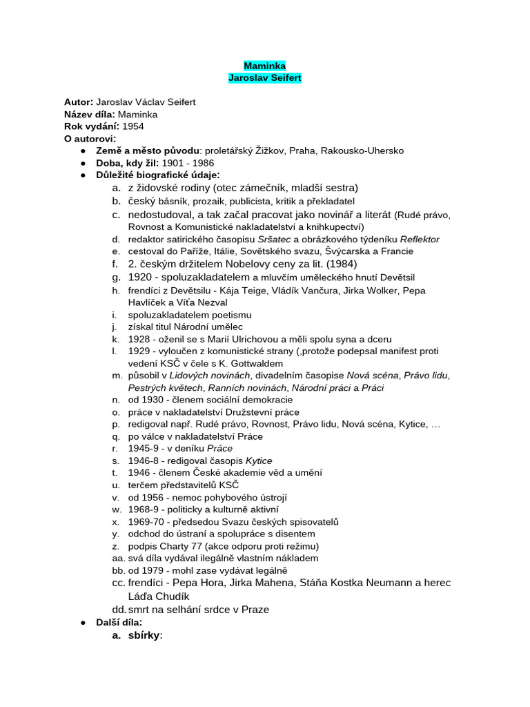 Maminka, Jaroslav Seifert | PDF