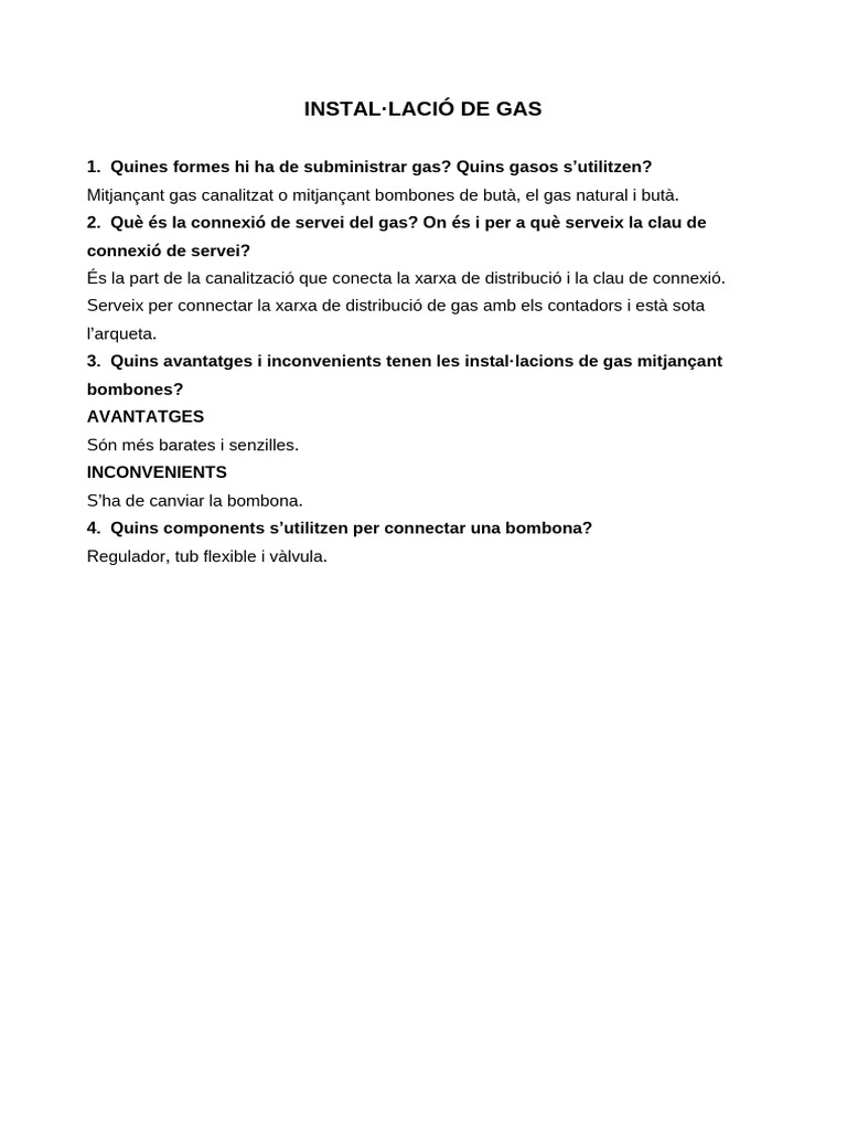 Instal Lació de Gas | PDF