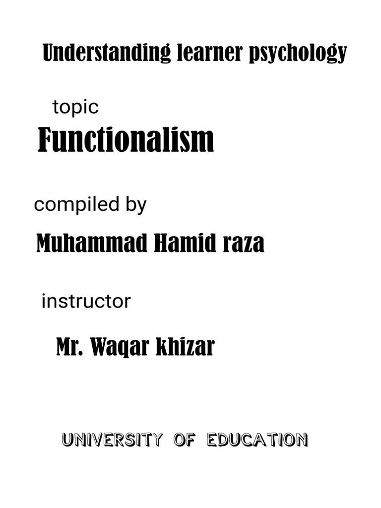 Functionalism | PDF