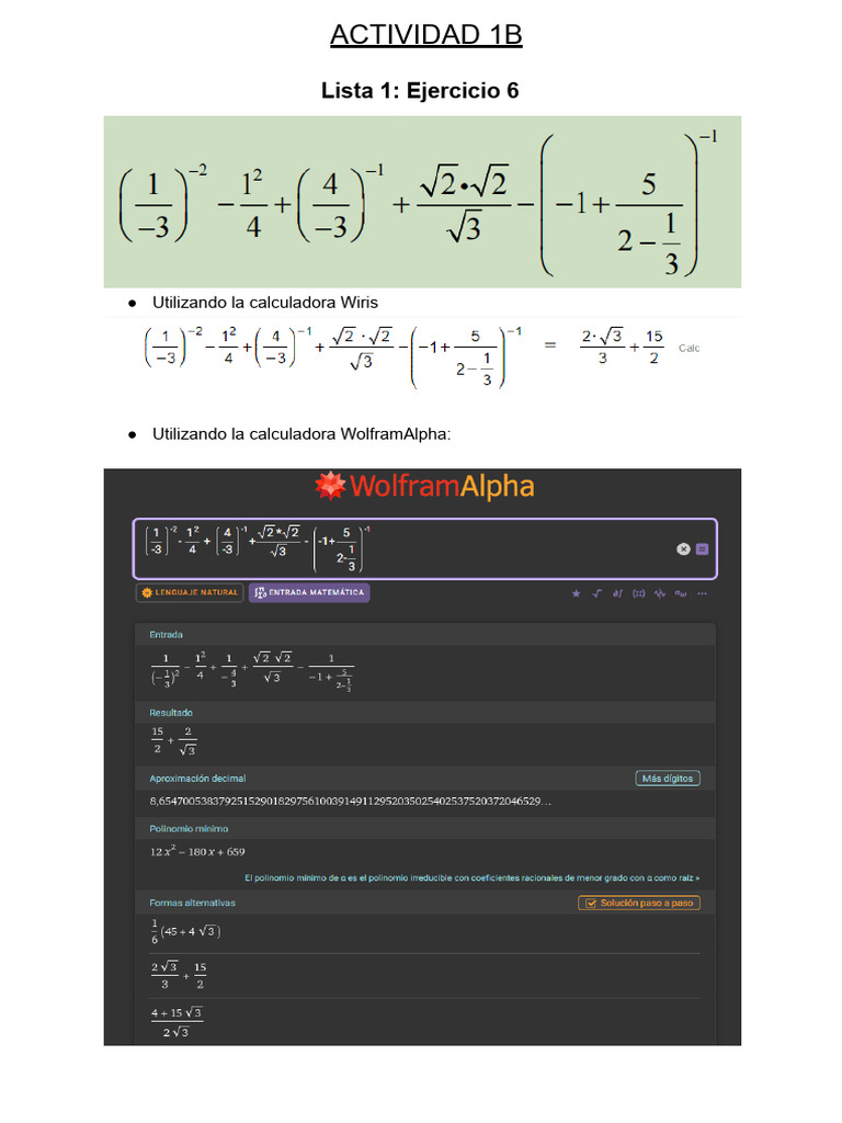 Actividad 1B Resuelta Completa | PDF
