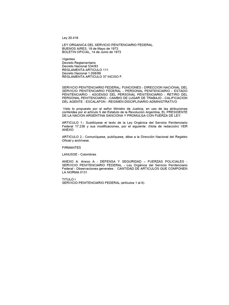 Ley 20416 | PDF