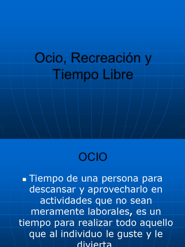 1.1. Ocio, Tiempo Libre y Recreación (Power) | PDF | Ocio