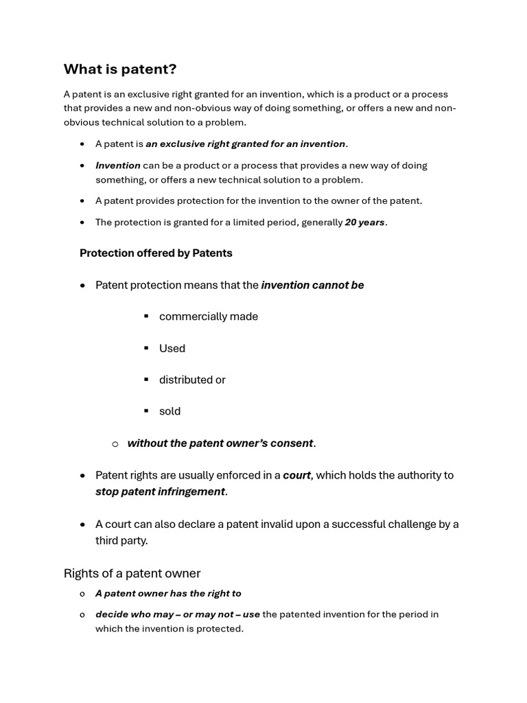 What Is Patent | PDF