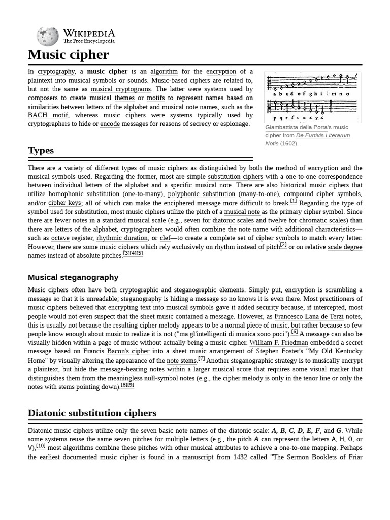 Music Cipher | PDF