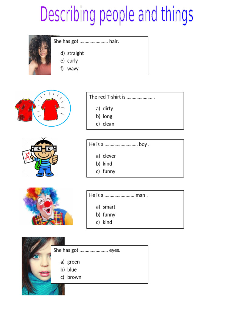 Describing People and Things | PDF