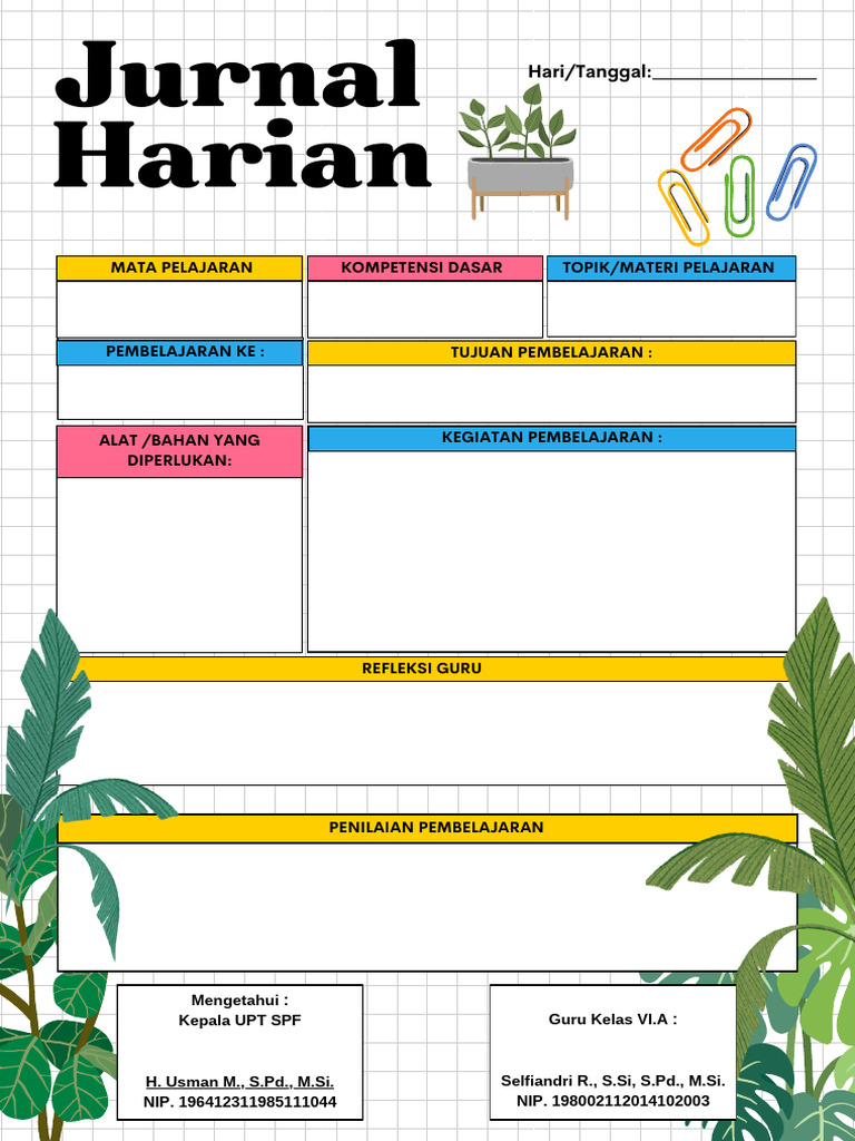 Jurnal Harian Guru - Canva | PDF