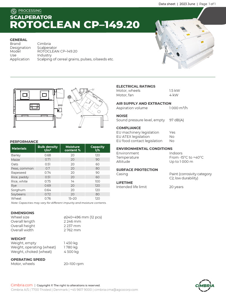 Scalperator Rotoclean 149 20 Datasheet EN | PDF