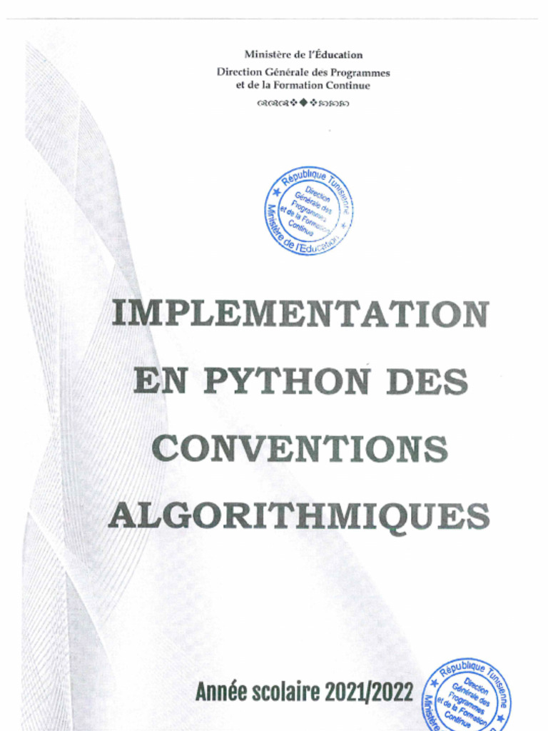 Convention Algorithmique | PDF