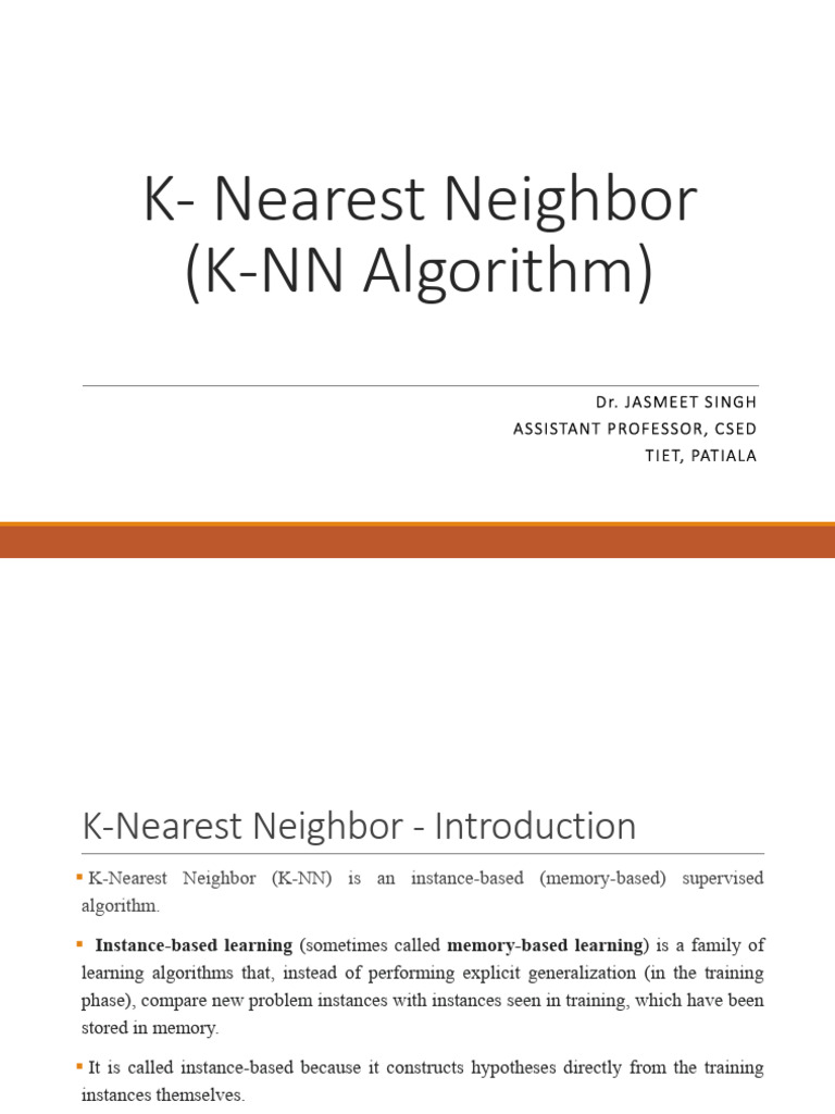 K-Nearest Neighbor | PDF K-Nearest Neighbor | PDF