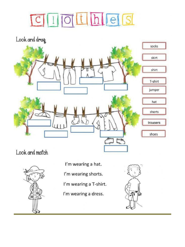 Clothes and Present Continuous | PDF