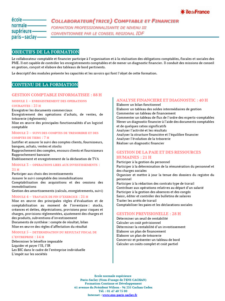 Programme de Formation | PDF