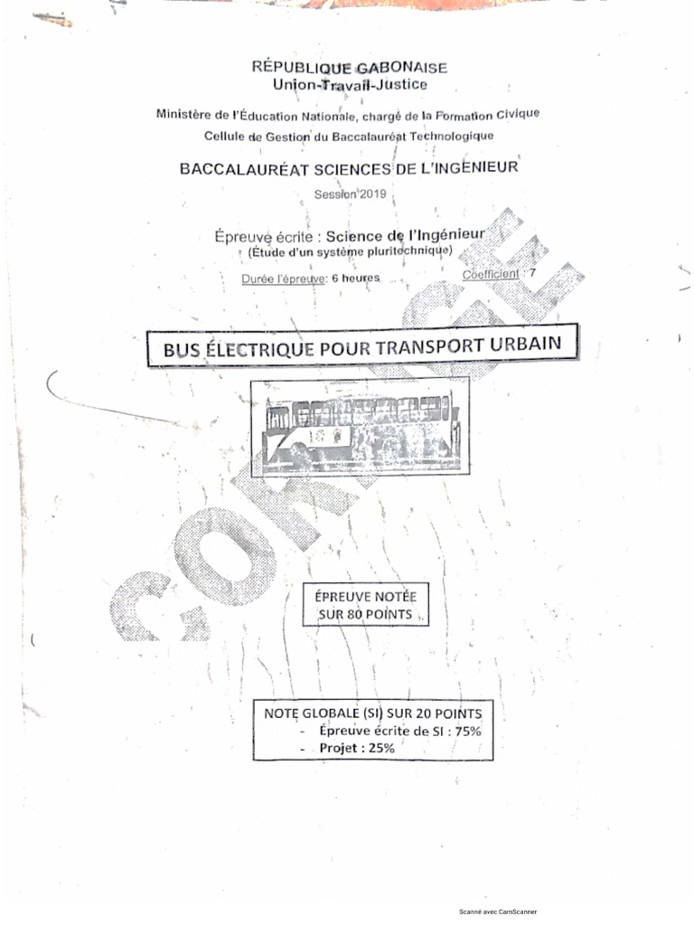 Bac SI 2019 Gabon Corrigé | PDF