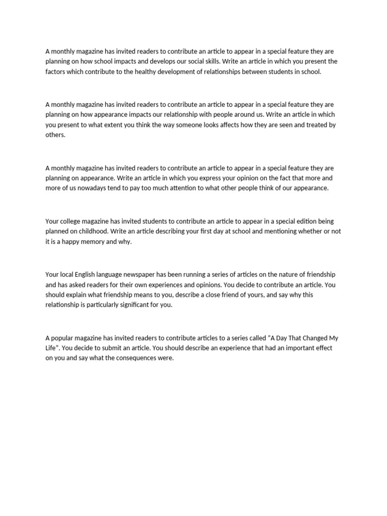 Articles - Tasks | PDF