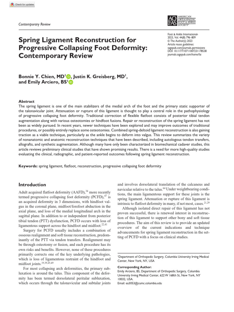 ART Chien Et Al 2023 Spring Ligament Reconstruction For Progressive ...