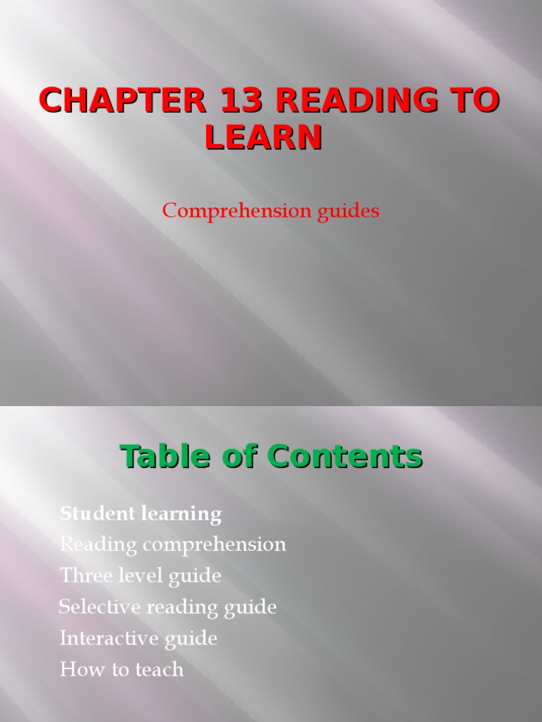 Effective Reading Comprehension Guides | PDF | Reading Comprehension ...
