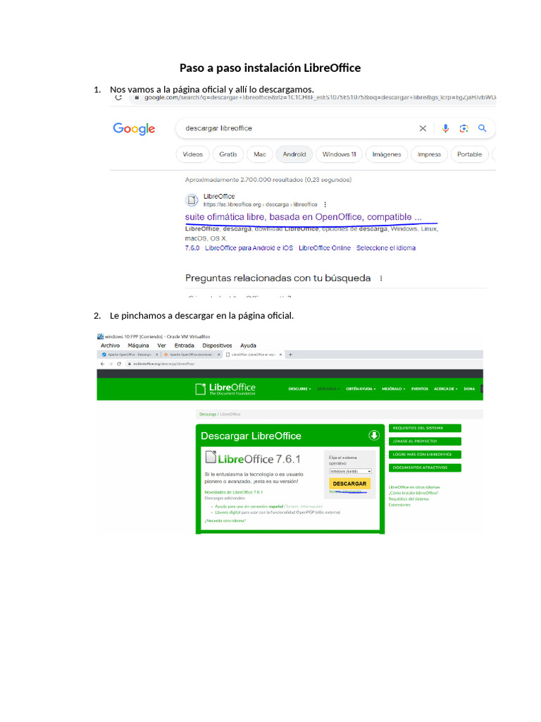 Guía Instalación LibreOffice Fácil | PDF | Informática