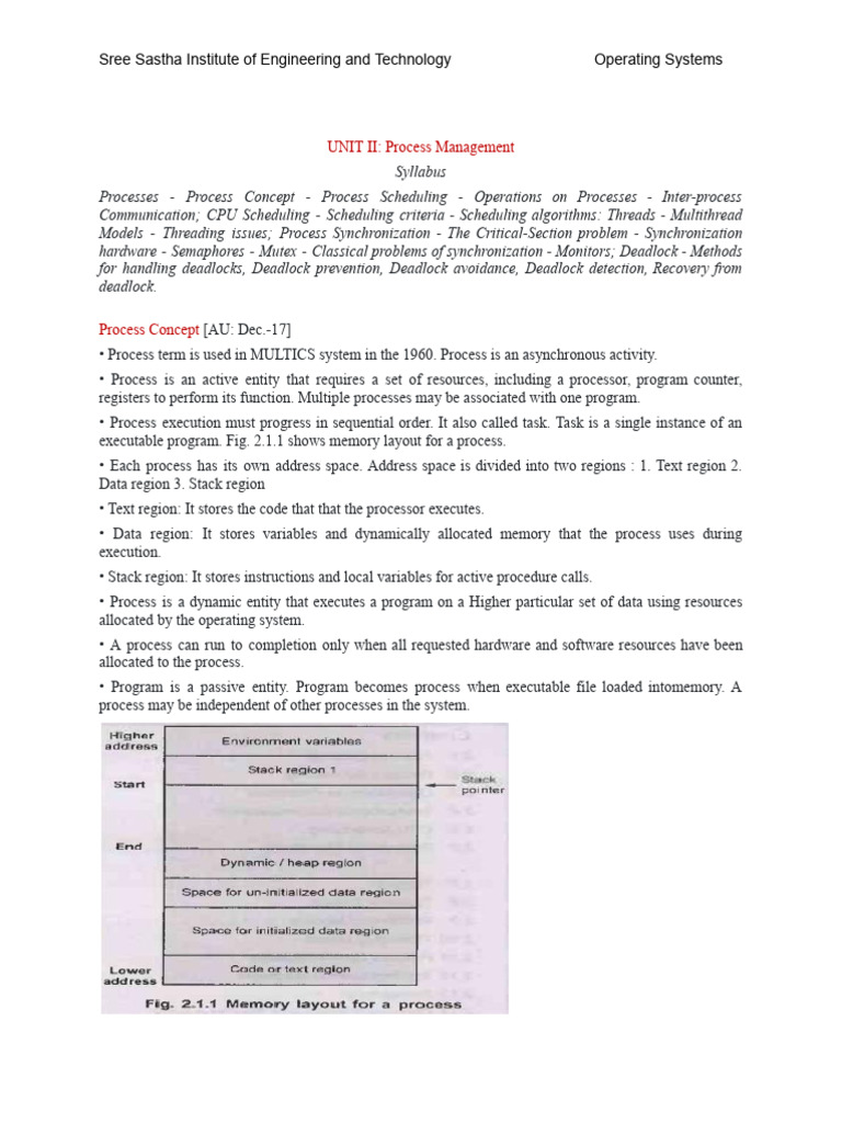 OS Notes - Unit-2 | PDF