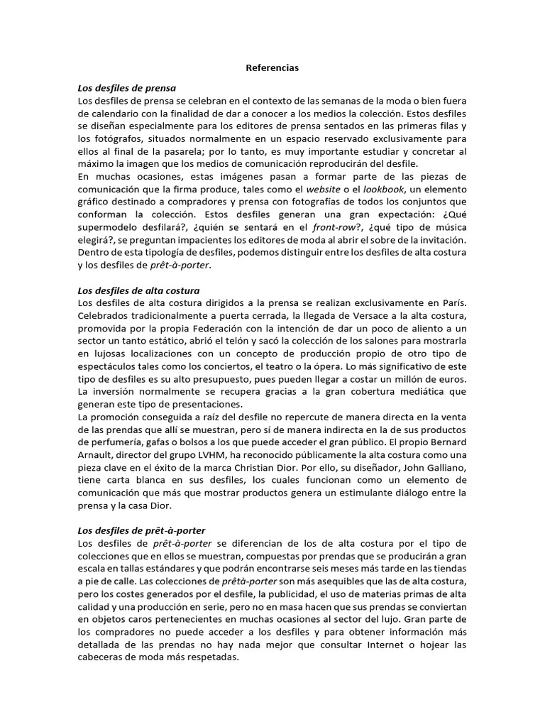 Formatos de Desfiles | PDF | Moda | Arte de performance