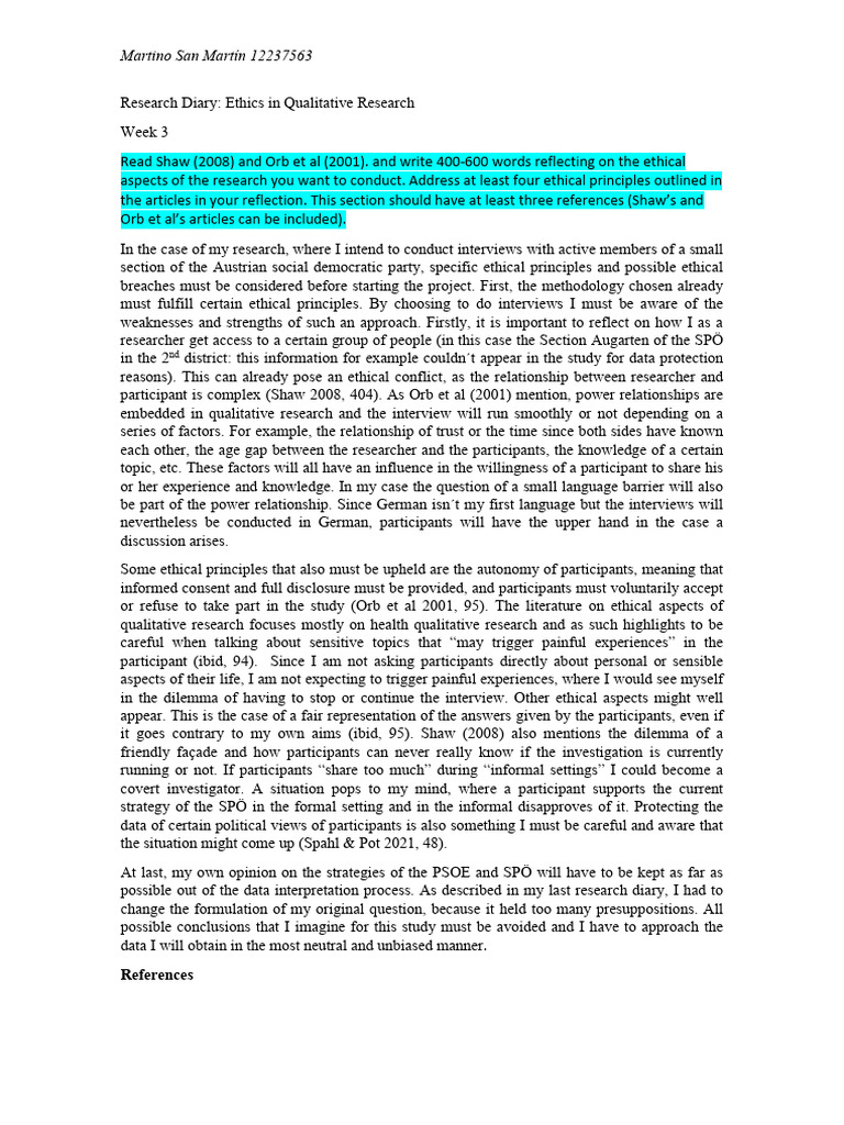 Research Diary 3 | PDF