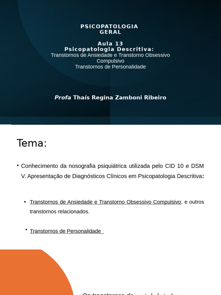 Aula 13 Ansiedade e Transtorno de Personalidade | PDF