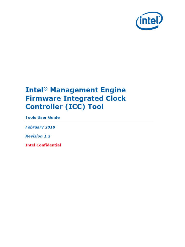 Intel (R) ME Firmware ICC Tools User Guide | PDF