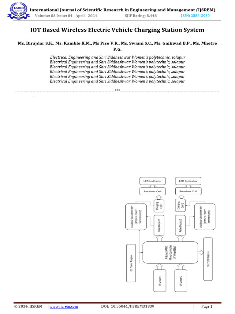 Wireless EV Charging in Solapur | PDF | Inductor | Direct Current