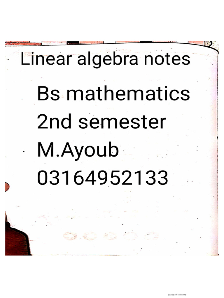 Linear Algebra Notes | PDF