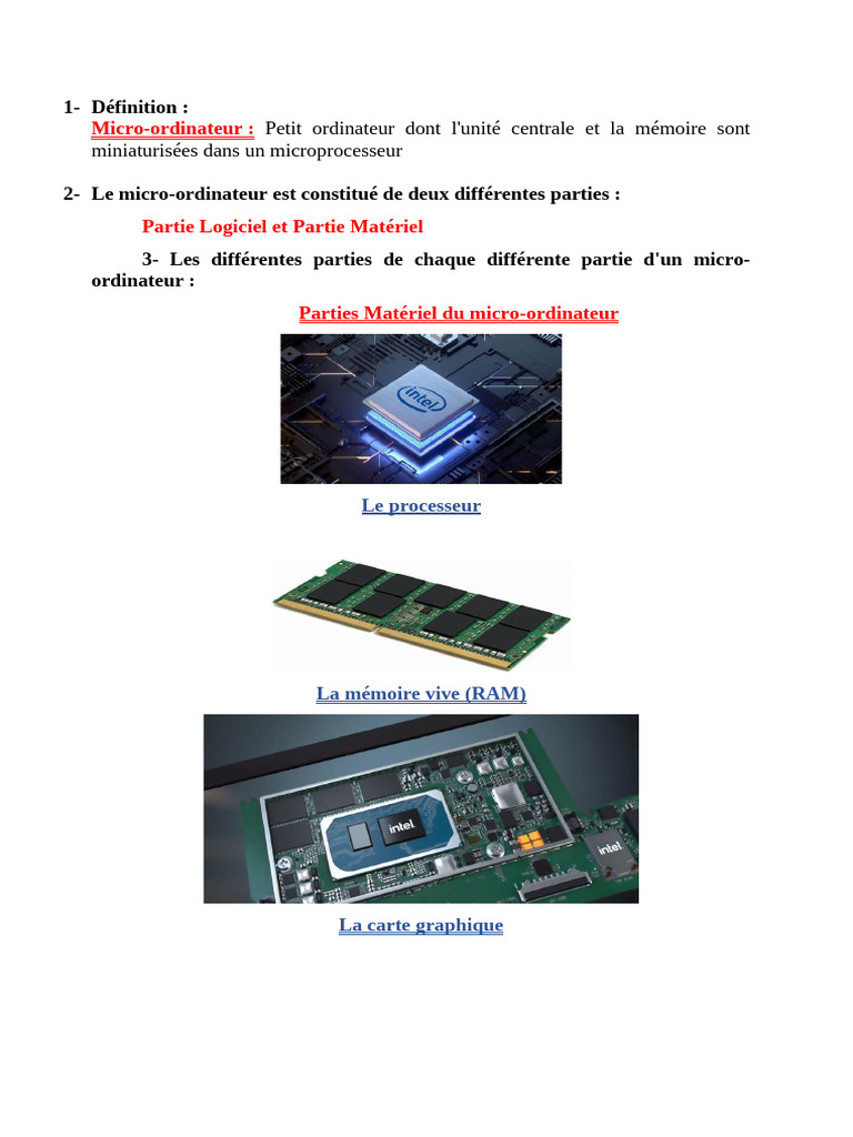 Exposé Micro-Ordinateur | PDF