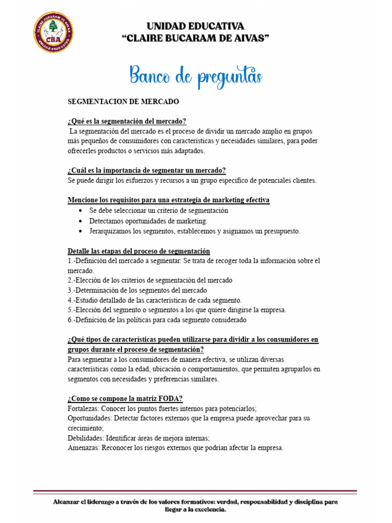 Banco de Preguntas | PDF