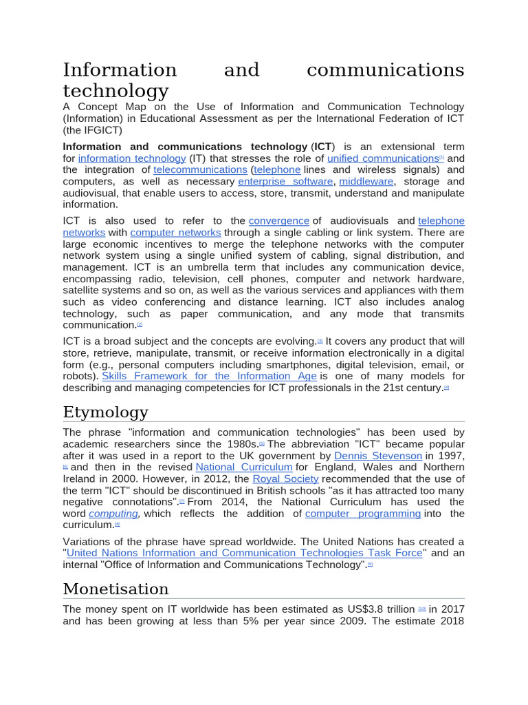 Information and Communications Technology | PDF