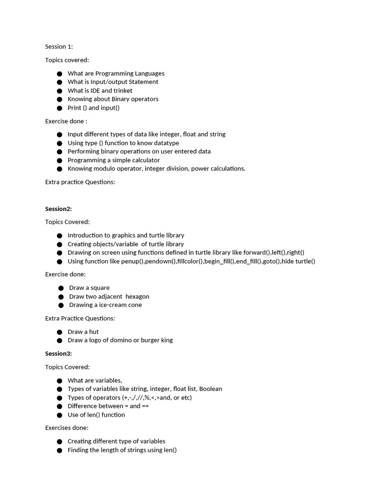 Python1 Summary | PDF