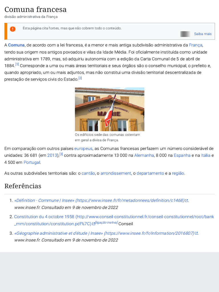 Comuna Francesa - Wikipédia, A Enciclopédia Livre | PDF