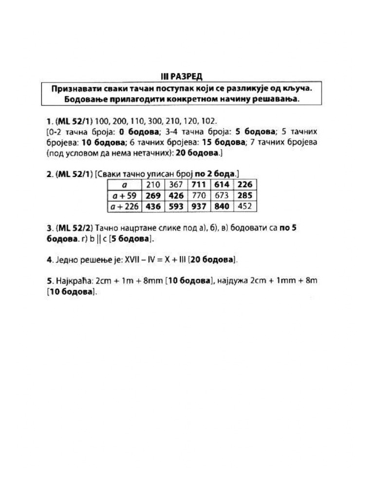 Resenja Sa Skolskog Takmicenja Iz Matematike 3 Razred 2017 2018 | PDF