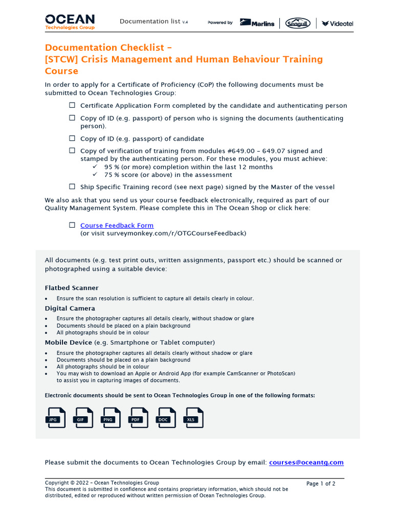 Crisis Management and Human Behaviour (Videotel) - Documentation List | PDF