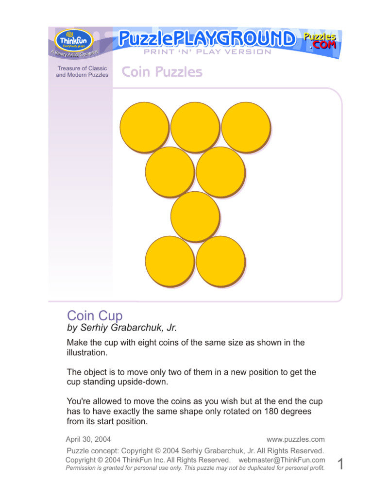 Coin Cup Print Play | PDF