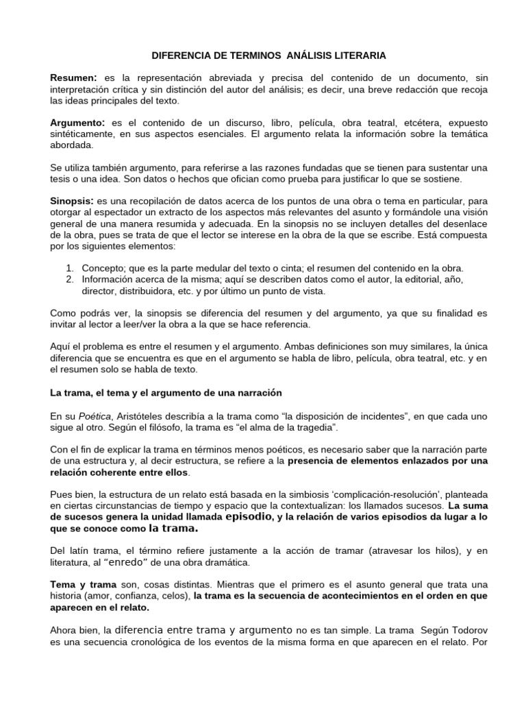 Resumen y Argum | PDF