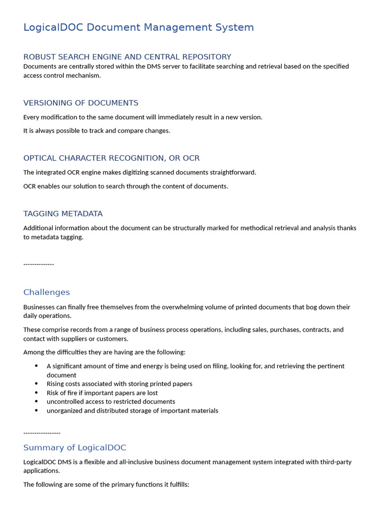 Logicaldoc Document Management System Edited Pdf