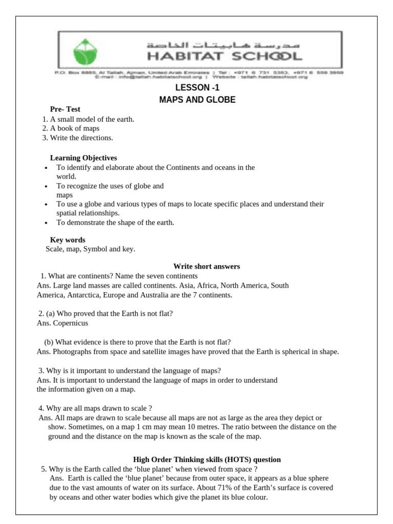 G5 - SST-L1 Maps & Globe | PDF